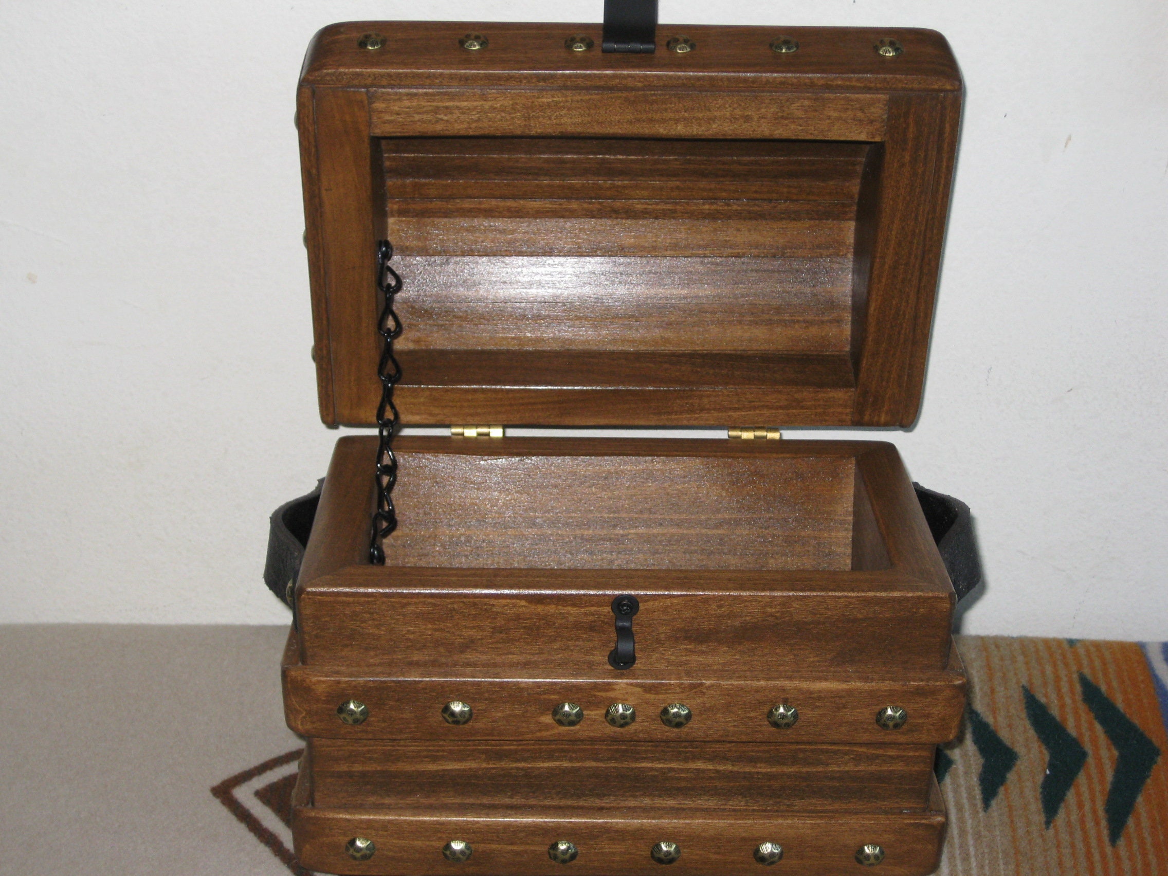 Small WOODEN PIRATE TREASURE Chest Handcrafted, 100's of Pirate Chests ...