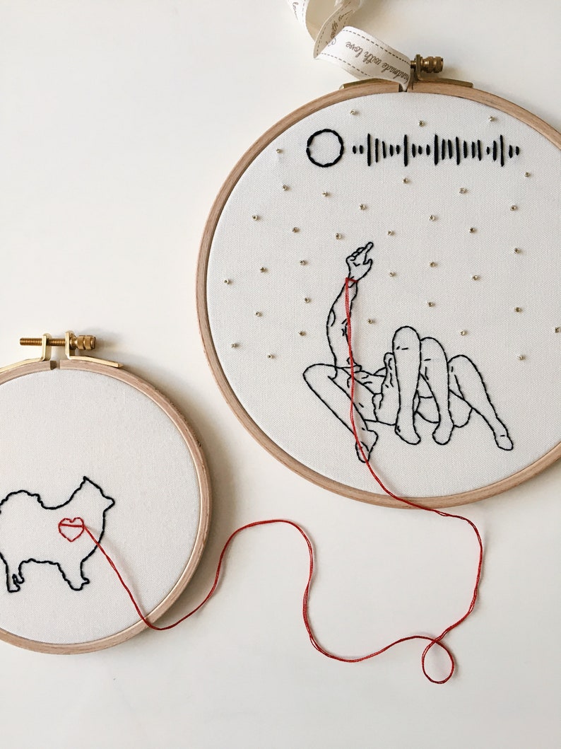 Custom Spotify Code Embroidery Hoop Art. Personalised Song on Hoop ...