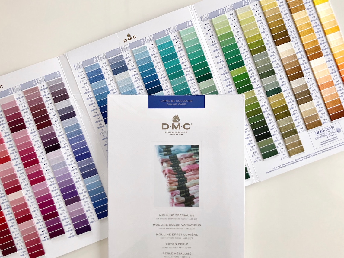 DMC Needlework Threads Color Card With Real Thread/floss - Etsy