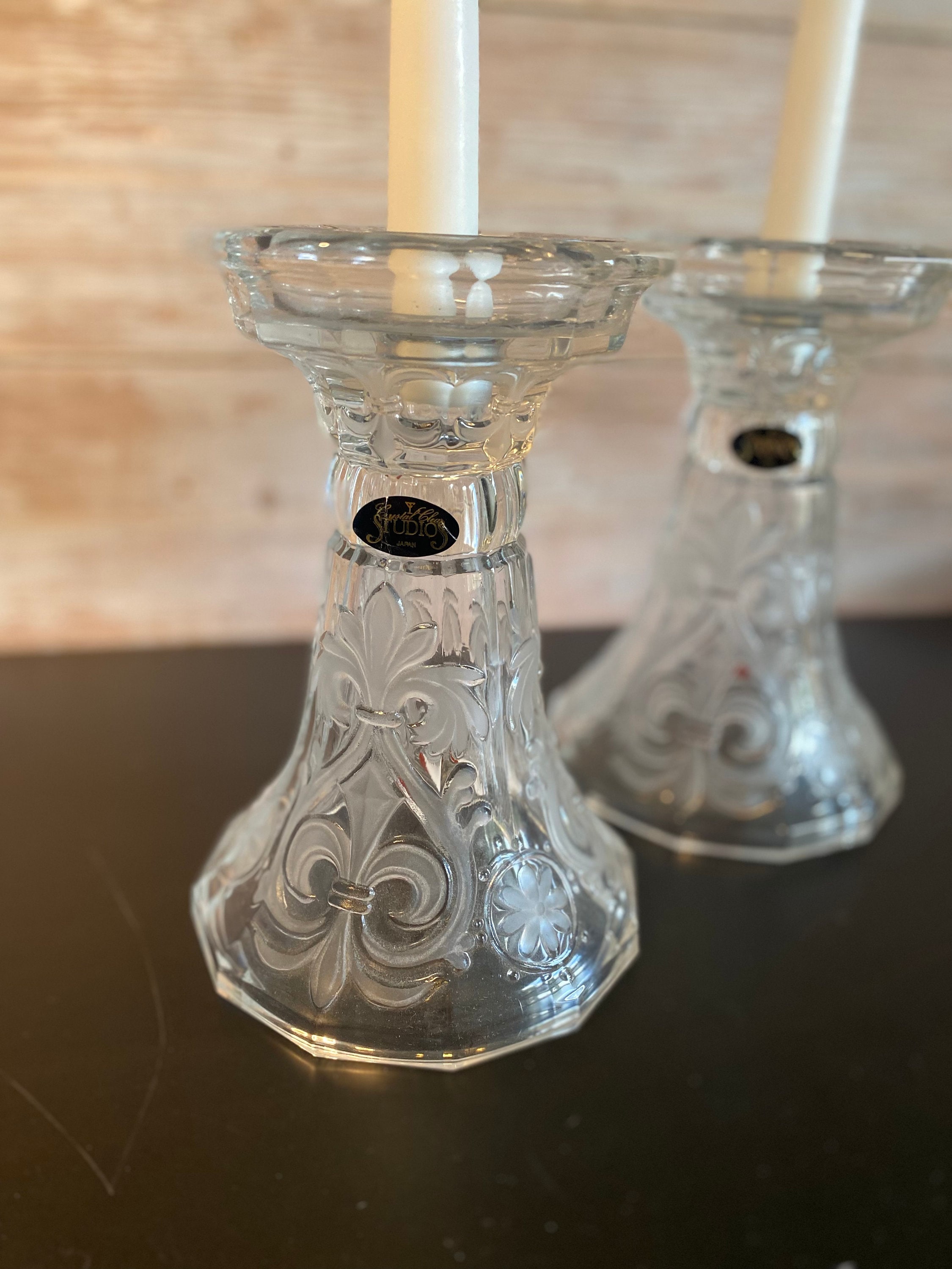 Vintage 3 Way Glass Vase Pair - Etsy