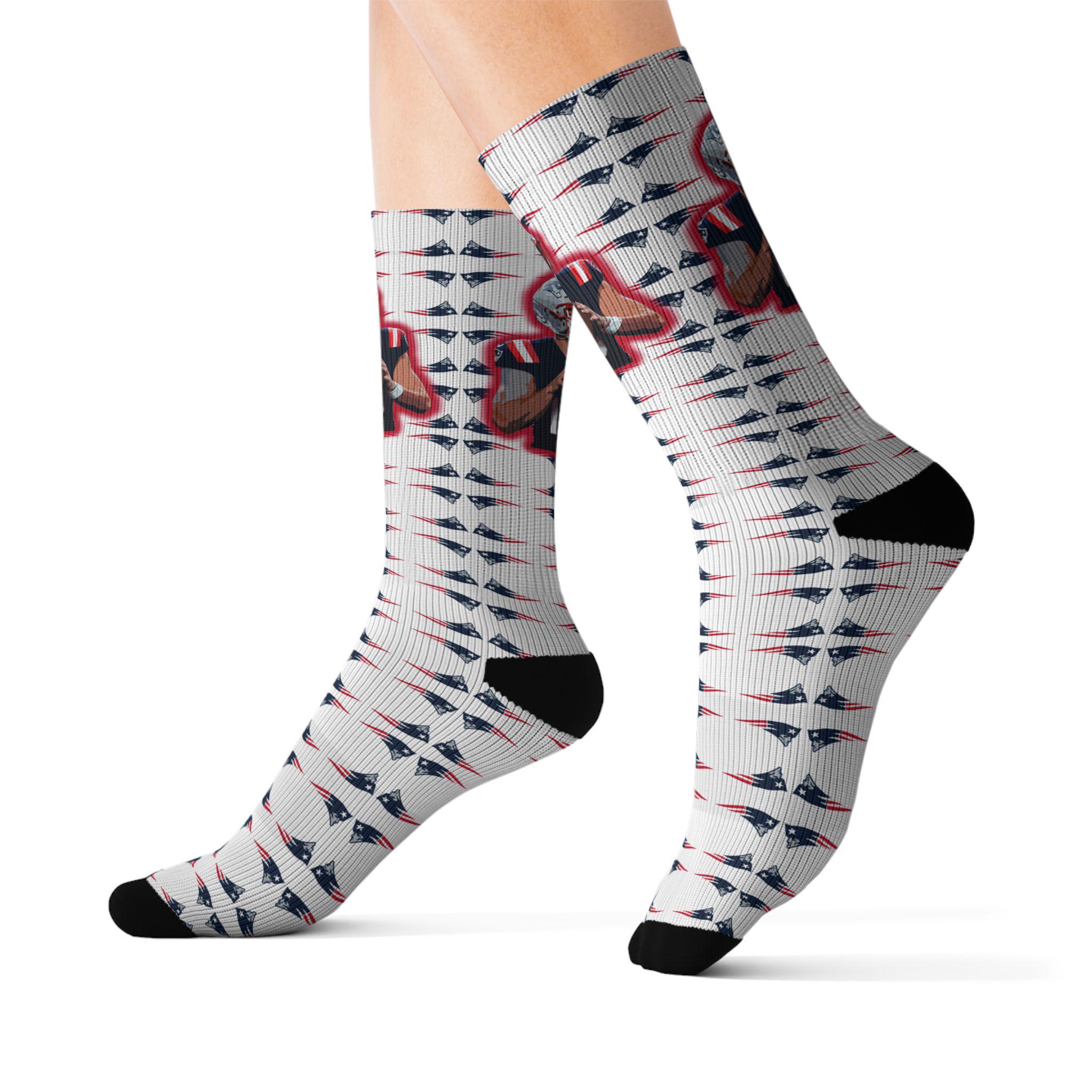 New England Patriots Drake Maye NFL Sublimation Socks | Football Team ...