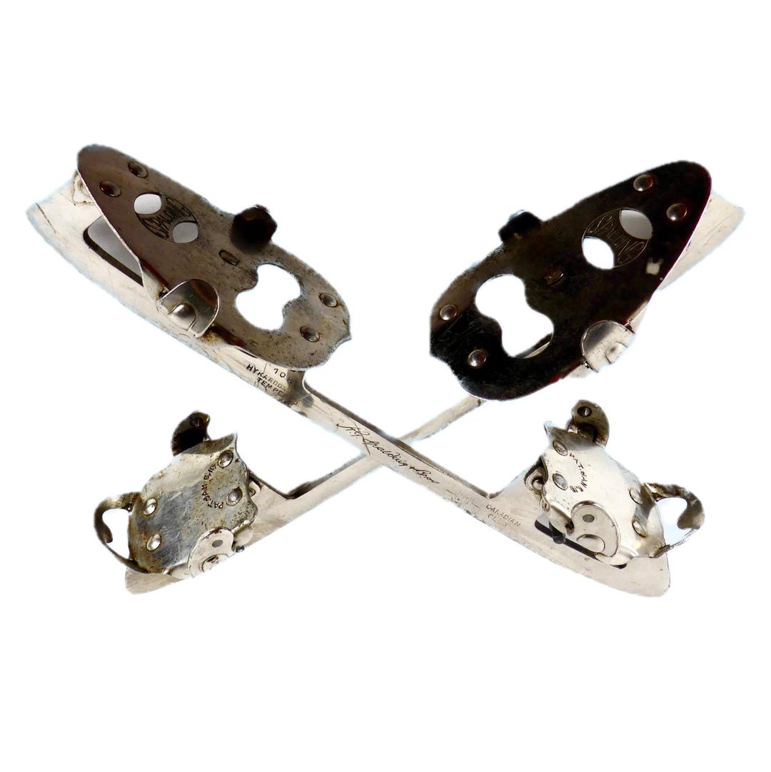 Antique Silver Ice Skate Blades A G Spalding & Bros Victorian Era Steam ...