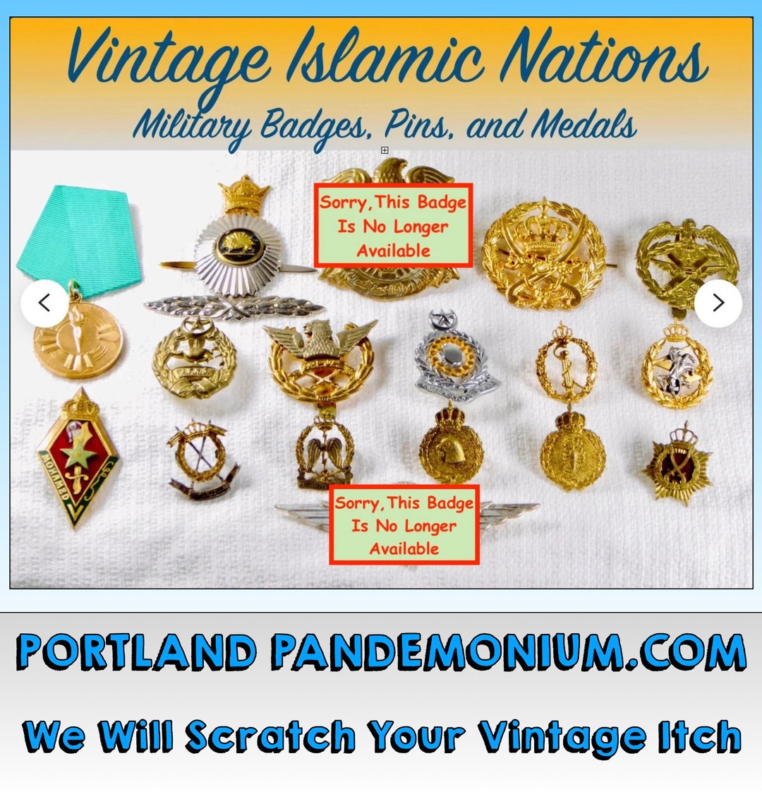Vintage Islamic Military Badges & Pins: AFNS, Pakistan, Egypt, Jordan ...