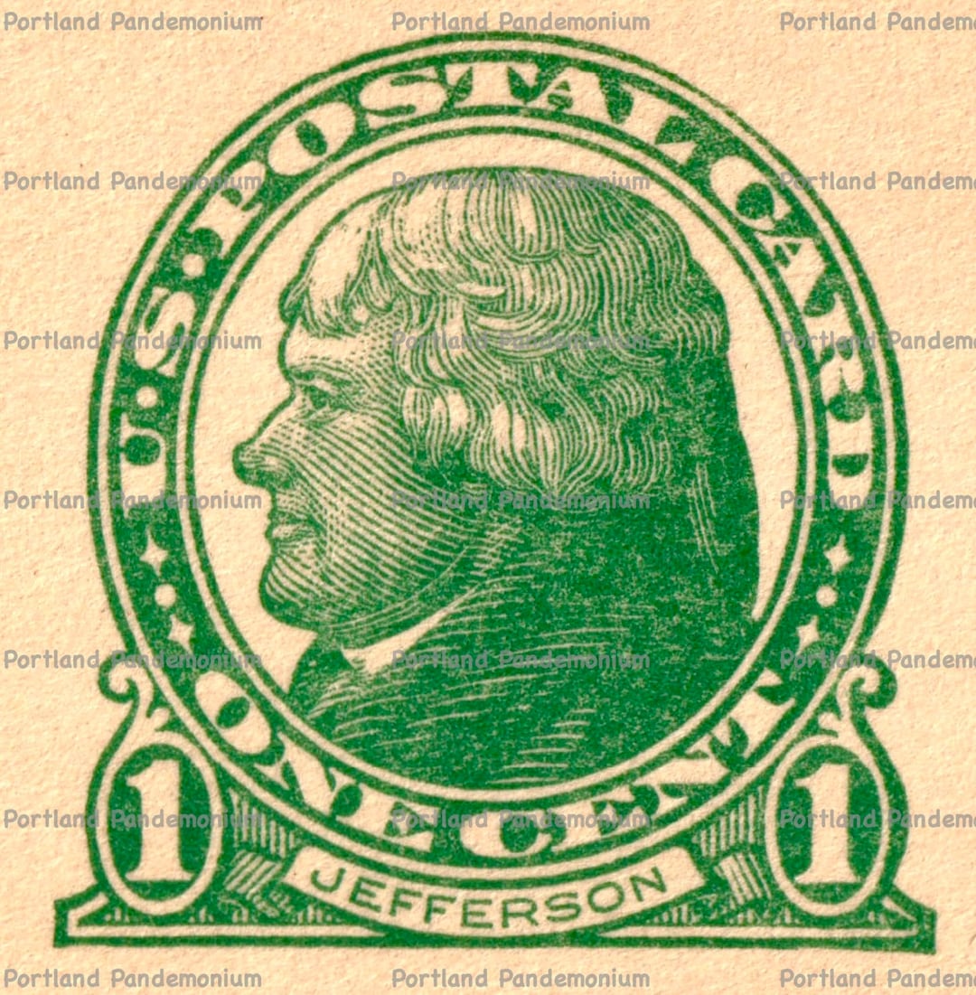 Thomas Jefferson Vintage Early 20th Century One Cent Postcard, Unmarked ...