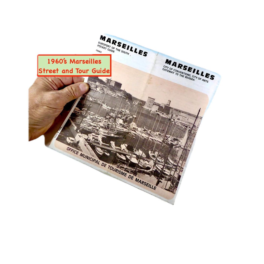 Vintage Marseilles Tourist Guide and Street Map, Circa 1970's: The ...