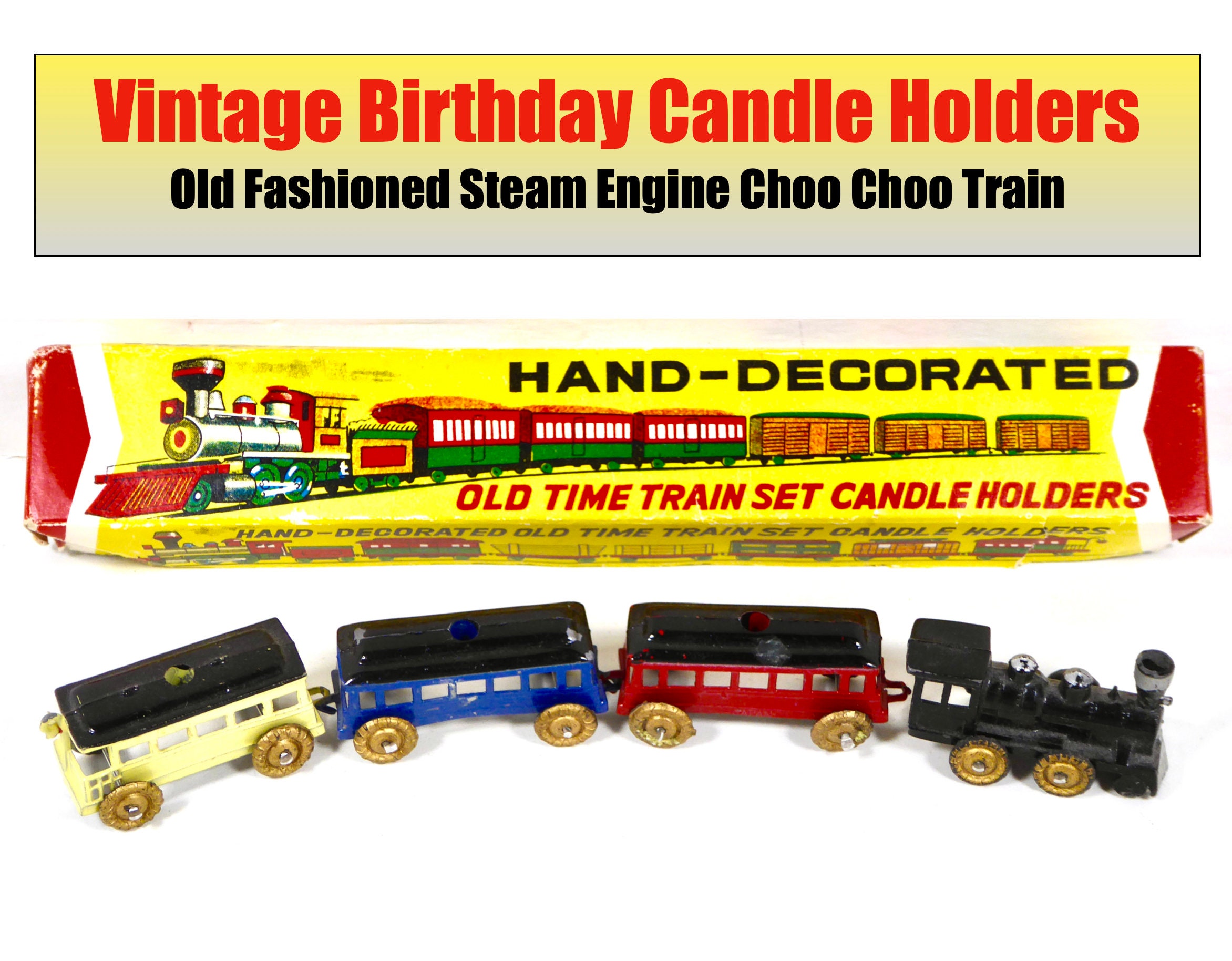 Vintage Old Time Train Set Candle Holders Die-cast Metal - Etsy
