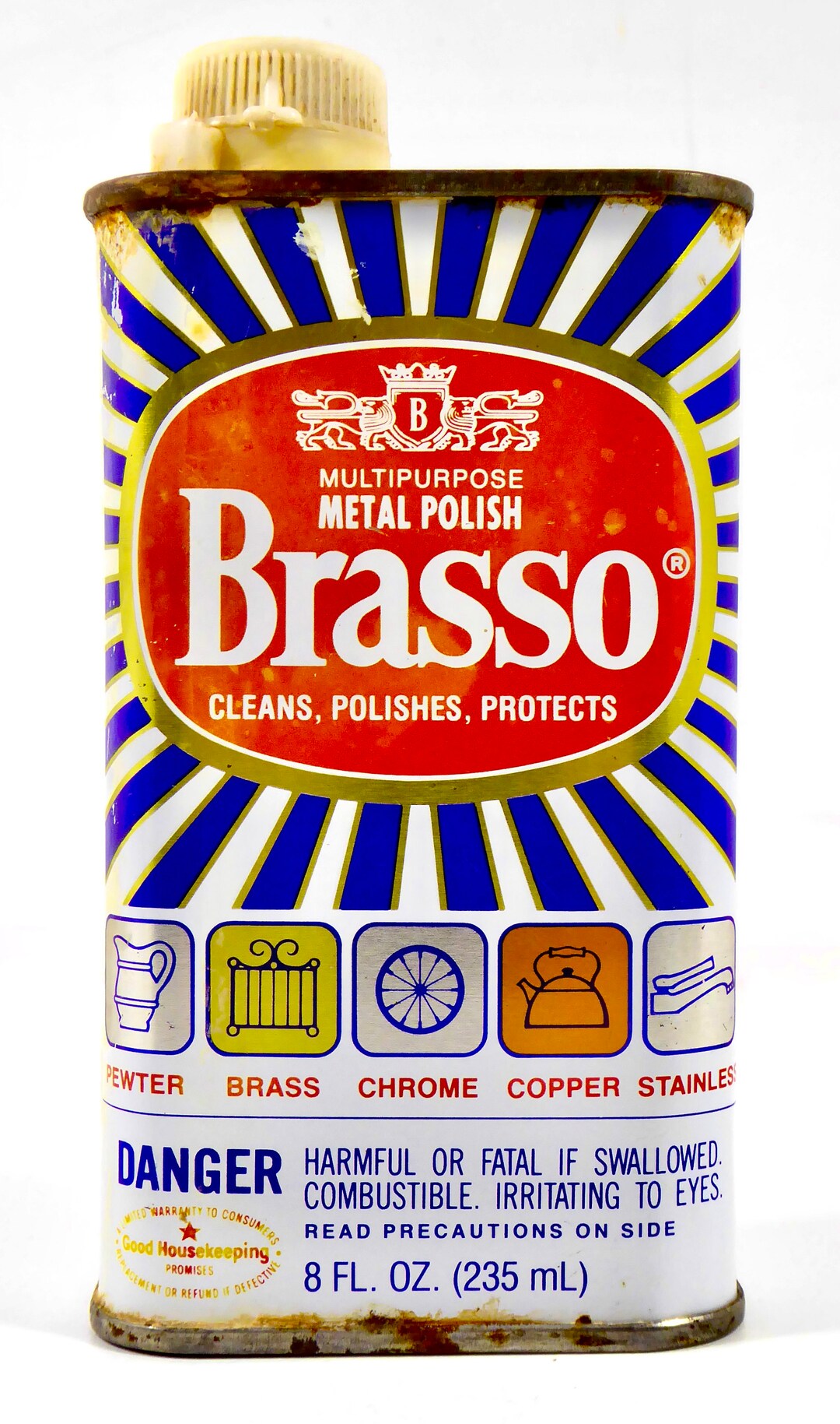 1990's BRASSO 8 Ounce Tin Can (empty), Classic N. American Formula ...