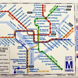 Washington D C Pop-out Map Pocket Size, Circa 2003, Includes Details of ...