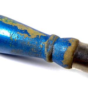 Vintage Potato Masher, Metallic Blue Wooden Handle, Medium Size, Patina ...