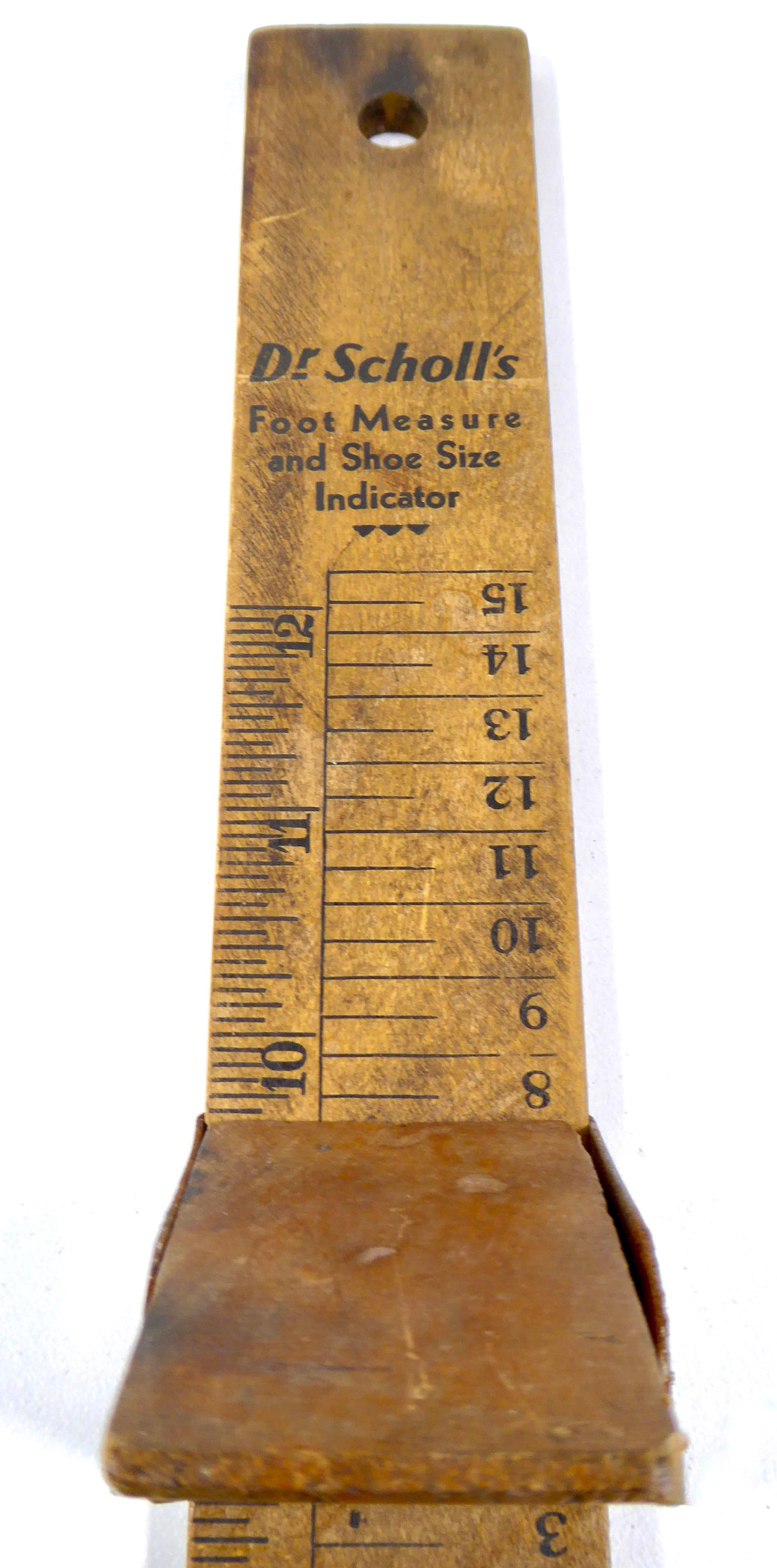Vintage Dr Scholls Foot Measure and Shoe Size Indicator Tool, Oak ...
