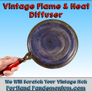 Vintage Perforated Steel Heat and Flame Diffuser, 8.5 Diameter, Red ...