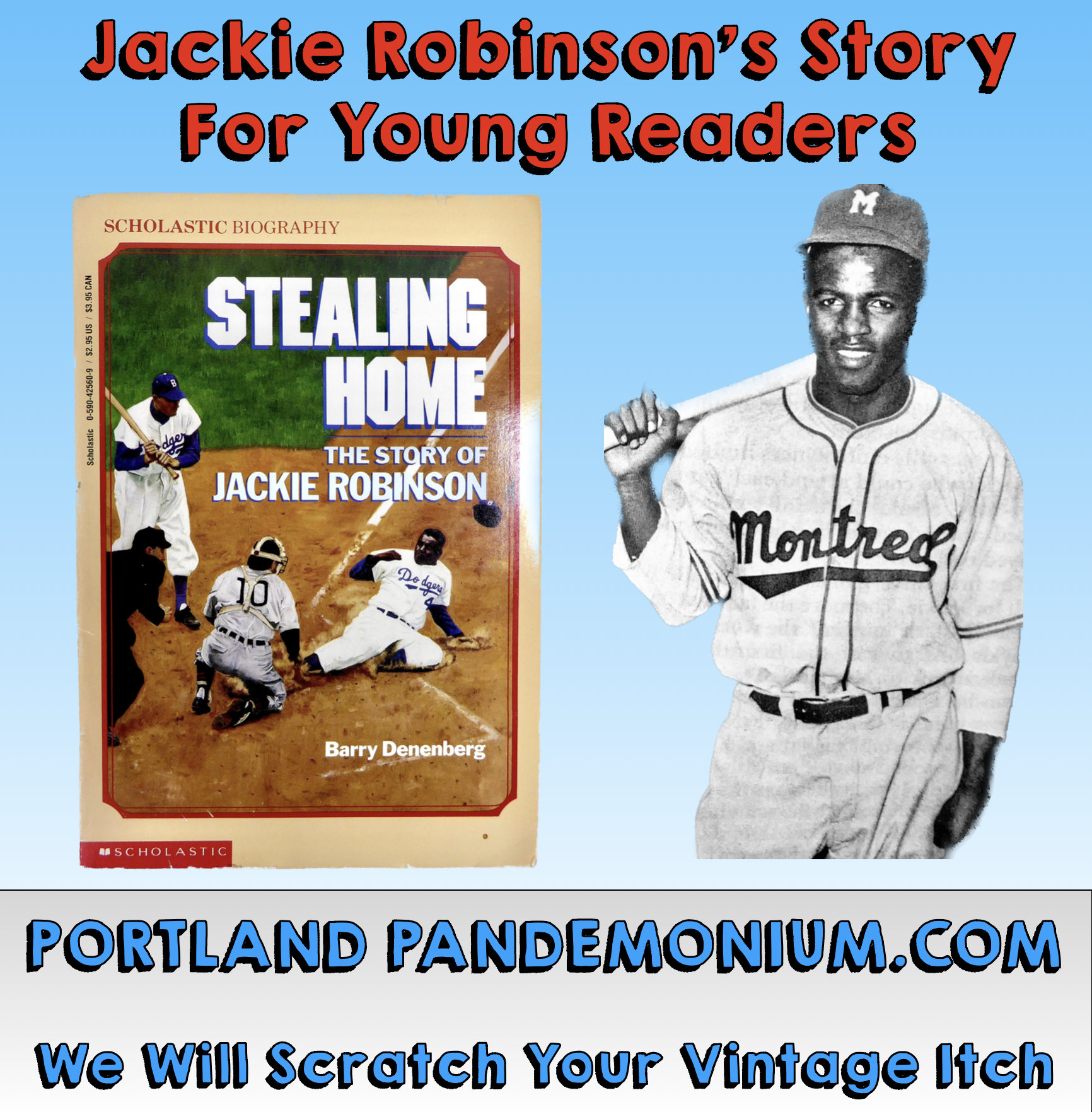Jackie Robinson Stealing Home Poster