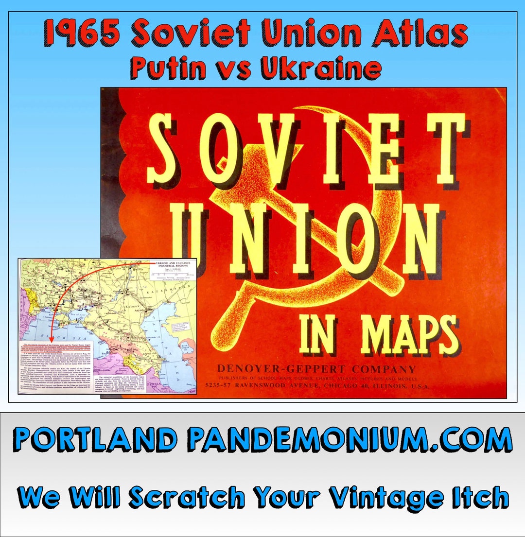 Vintage Soviet Union Map Atlas, 1965 Denoyer-geppert Co, Edited by ...