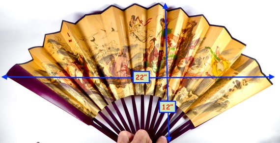 Antique Chinese Parlor Fan 19th Century, Silk and Mah… - Gem