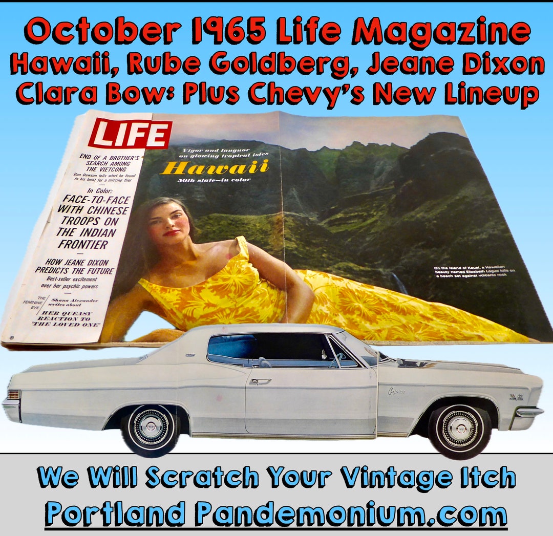 October 1965 LIFE Magazine Feature Story hawaii, in Color New '66 Car ...