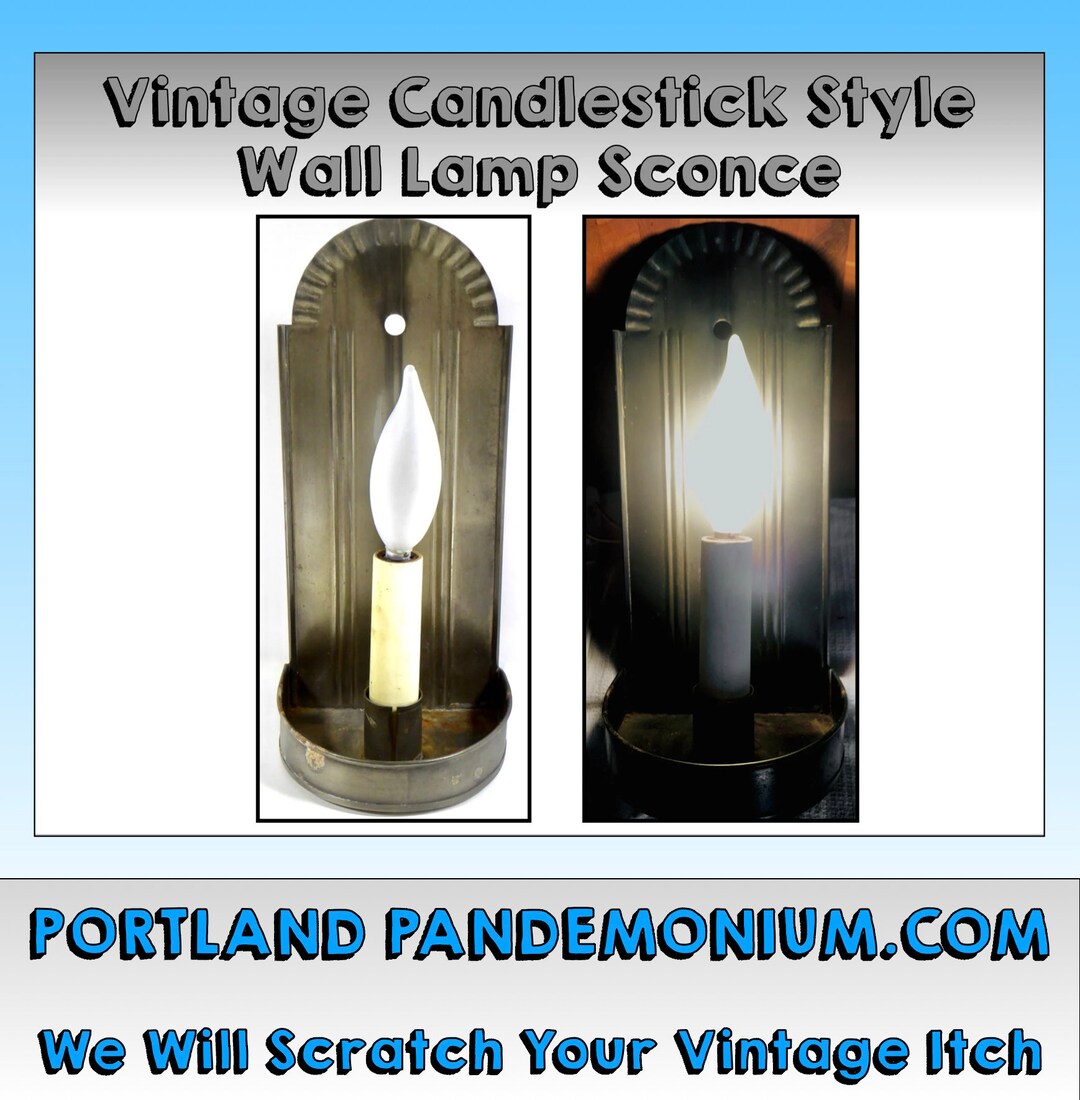 Vintage Candlestick Style Wall Sconce Brass Plate Art Nouveau - Etsy