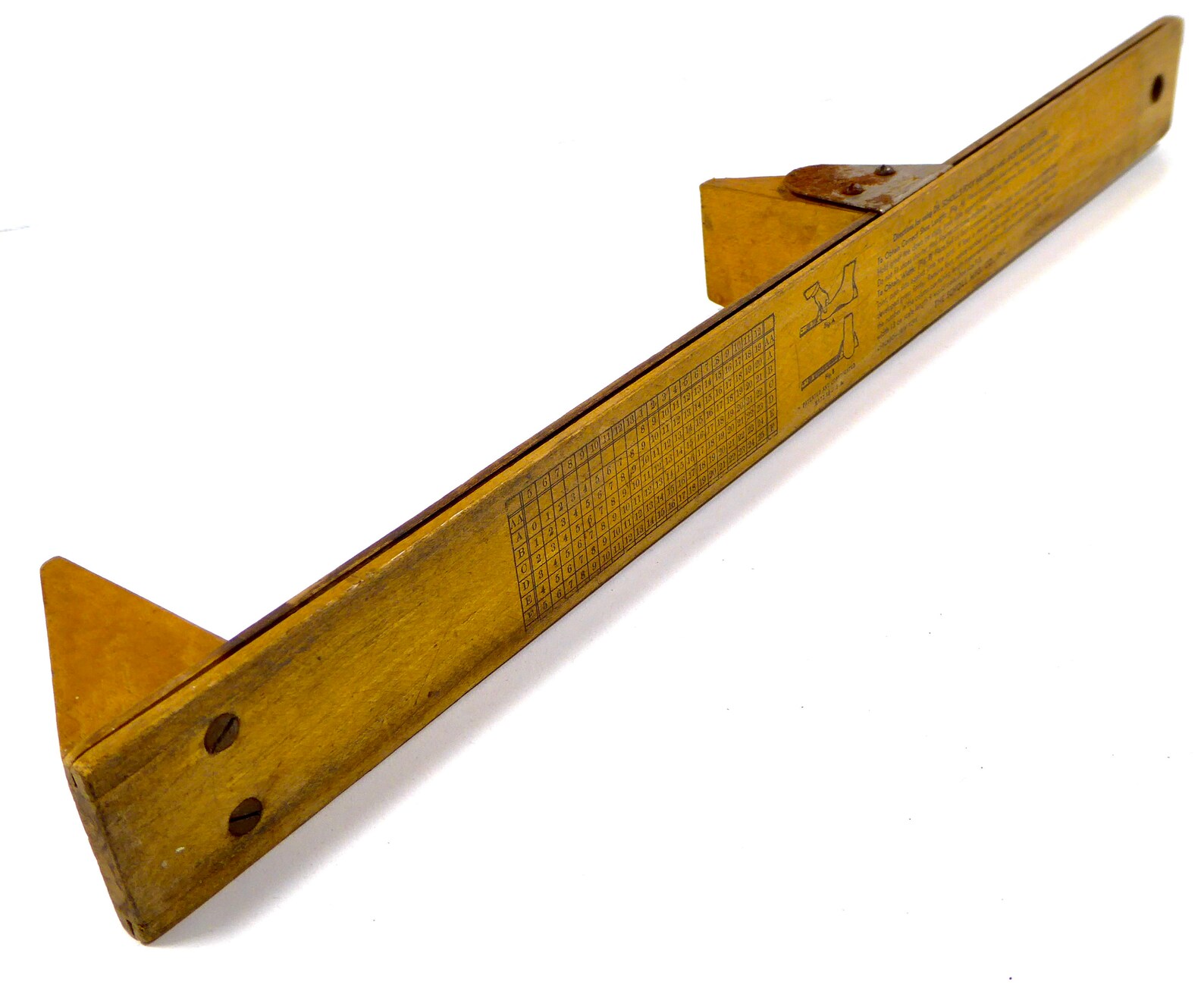 Vintage Dr Scholls Foot Measure and Shoe Size Indicator Tool, Oak ...
