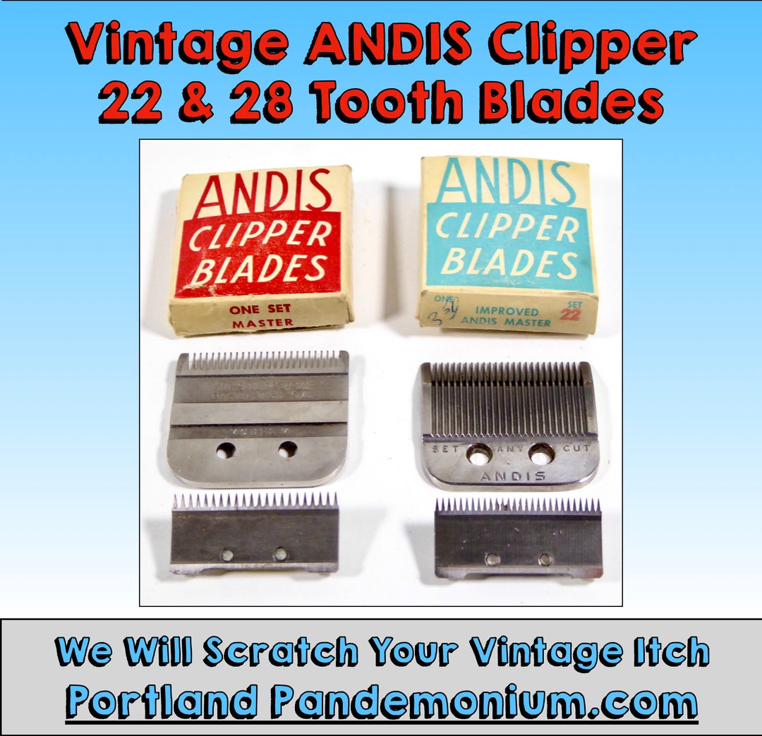 Vintage ANDIS Model B Barber's Clipper Blades, 22 and 28 Tooth Master ...