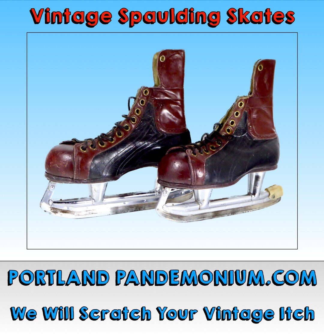 Vintage Ice Skates, Bauer Leather Lace-up, Invictus Model 643, Size 9 2 ...