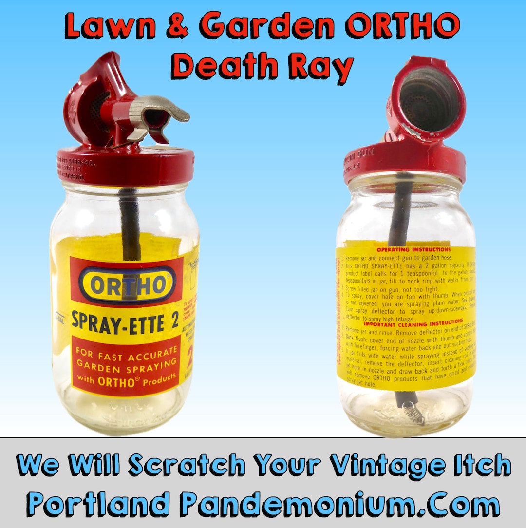 Vintage ORTHO Spray-ette 2 Lawn & Garden Siphon 2 Gallon Spray Jet Jar ...