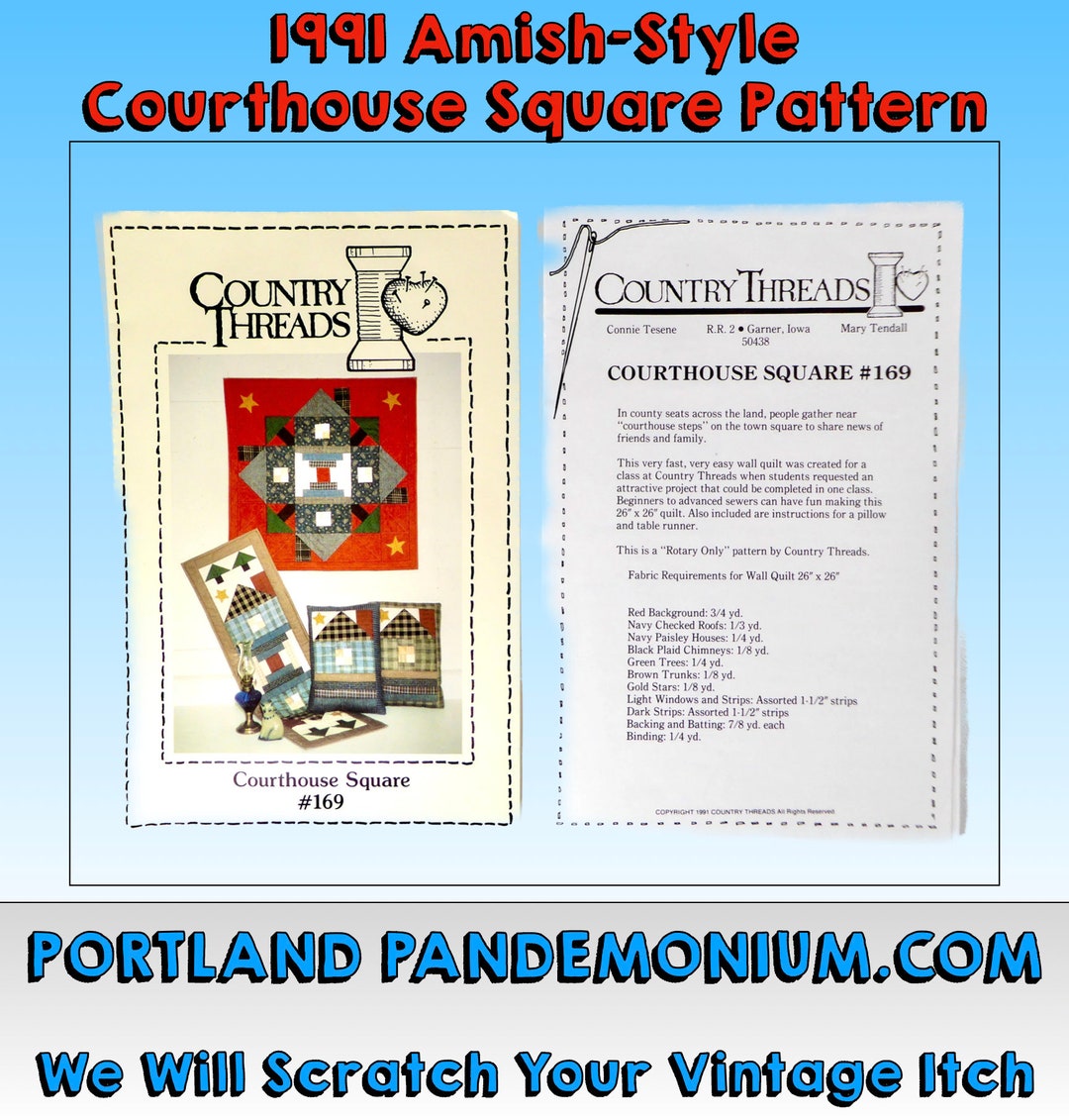 Vintage Amish-style Courthouse Square Wall Hanging - Etsy