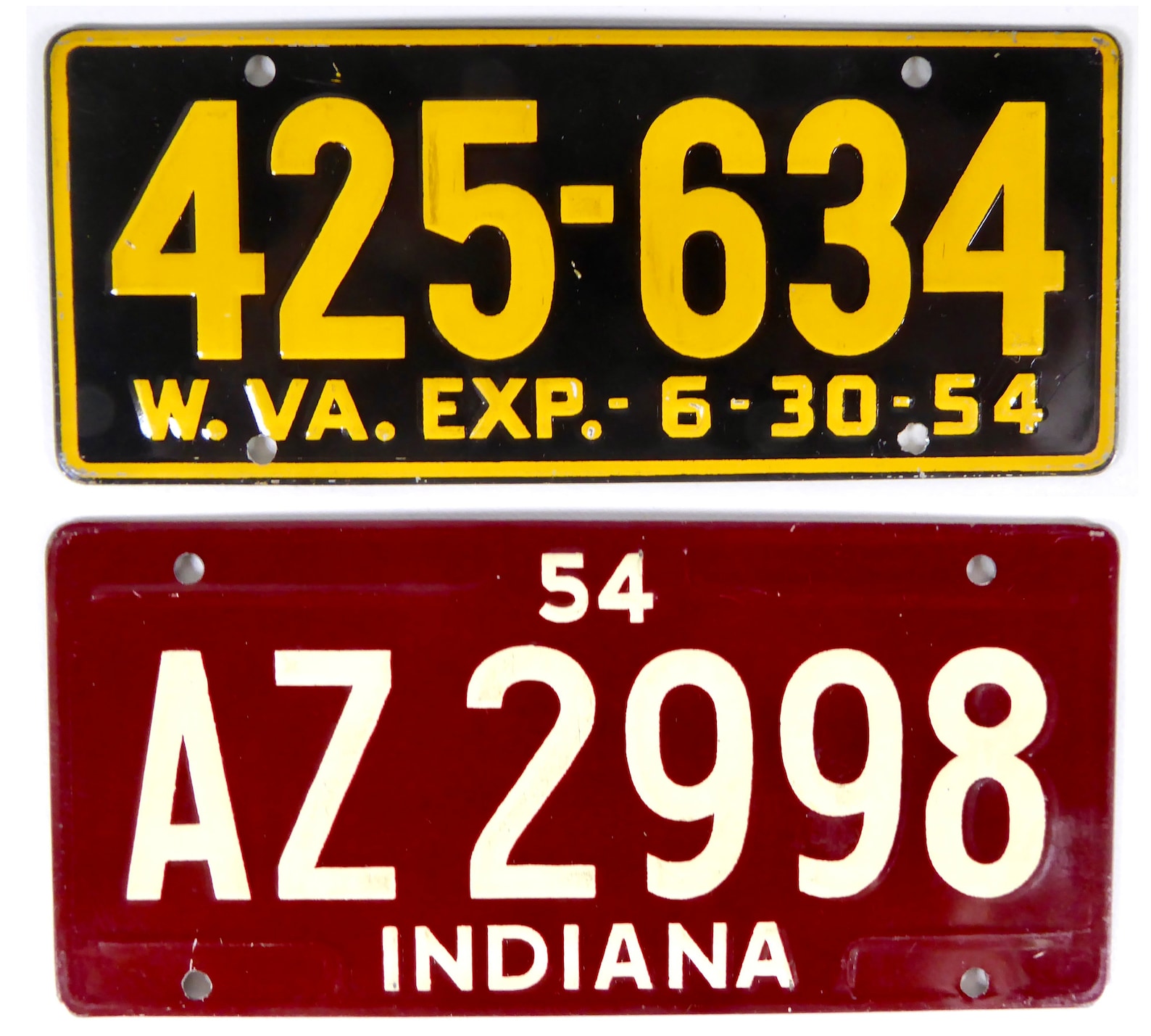 Vintage 1954 License Plates: Authentic 1/6th Size Steel | Etsy