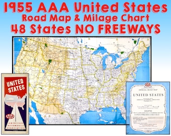 United States Map With Freeways - Etsy