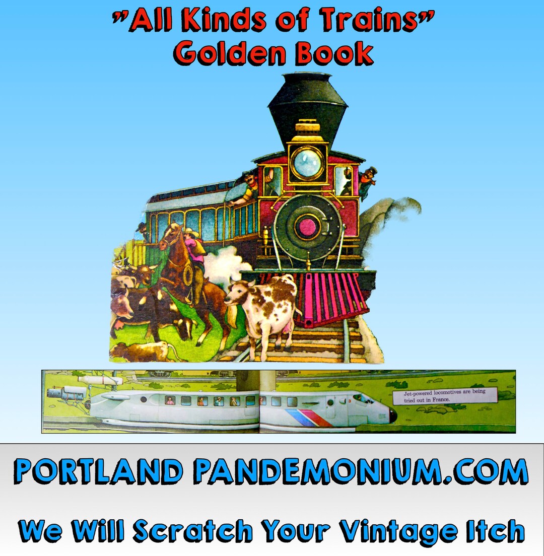 Vintage Golden Book all Kinds of Trains Look-look 11852: Seymour Reit ...