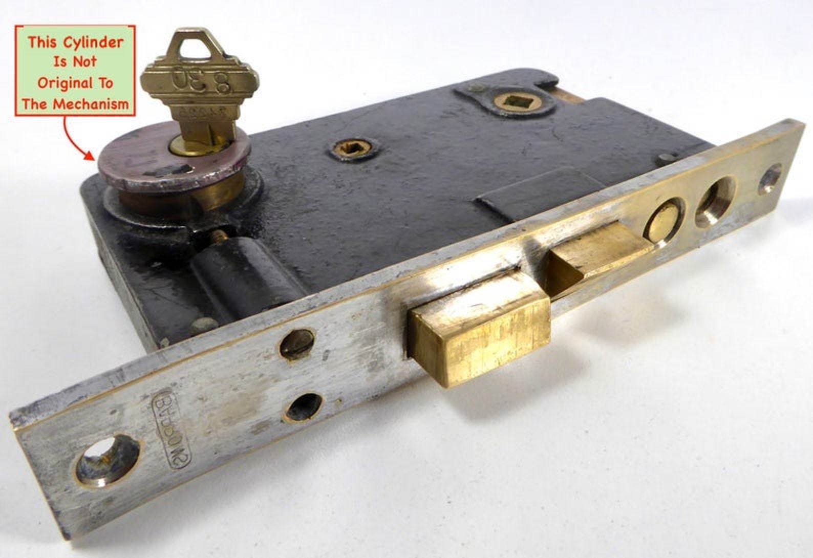 Vintage Barrows Exterior Mortise Lock With Polished Brass | Etsy