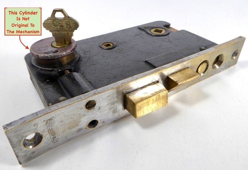 Vintage Barrows Exterior Mortise Lock With Polished Brass | Etsy