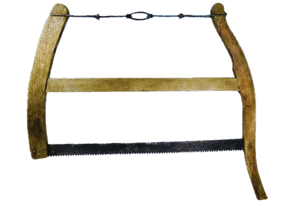 Vintage Cross-buck Bow Saw, Rustic Single Sided, Primitive Steampunk ...