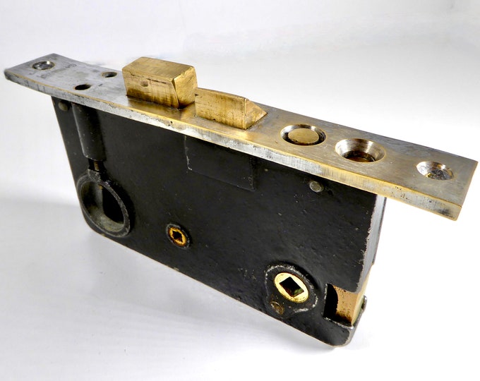 Vintage Barrows Exterior Mortise Lock With Polished Brass Faceplate ...