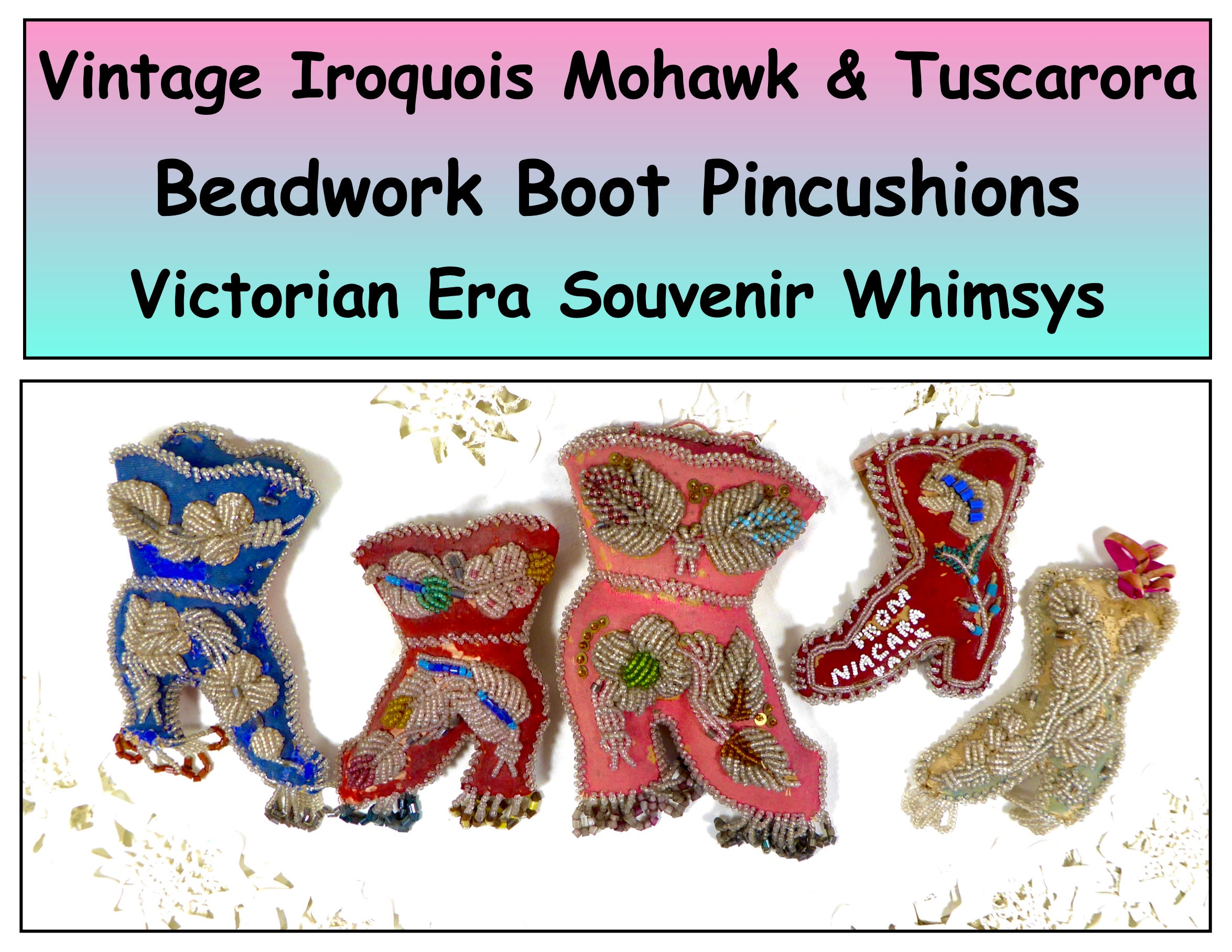 Vintage Mohawk & Tuscarora Iroquois Fancy Beadwork Boot - Etsy