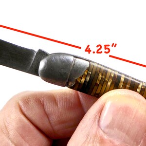 Vintage Pen Knife, Single Folding Carbon Steel Blade, Celluloid Bronze ...