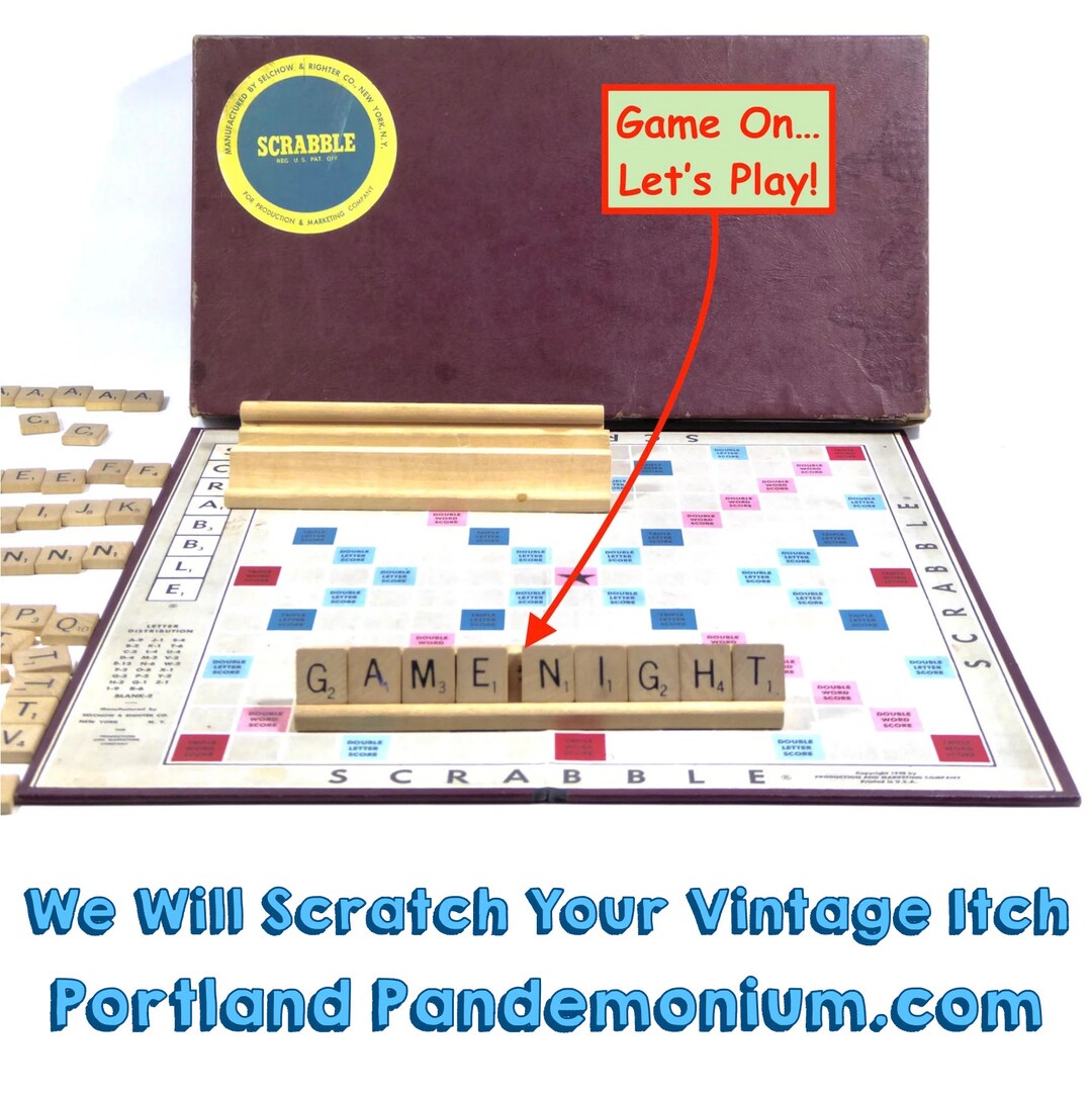 Vintage SCRABBLE Board Game, Circa Early 1950's ('53-'54) Selchow and ...