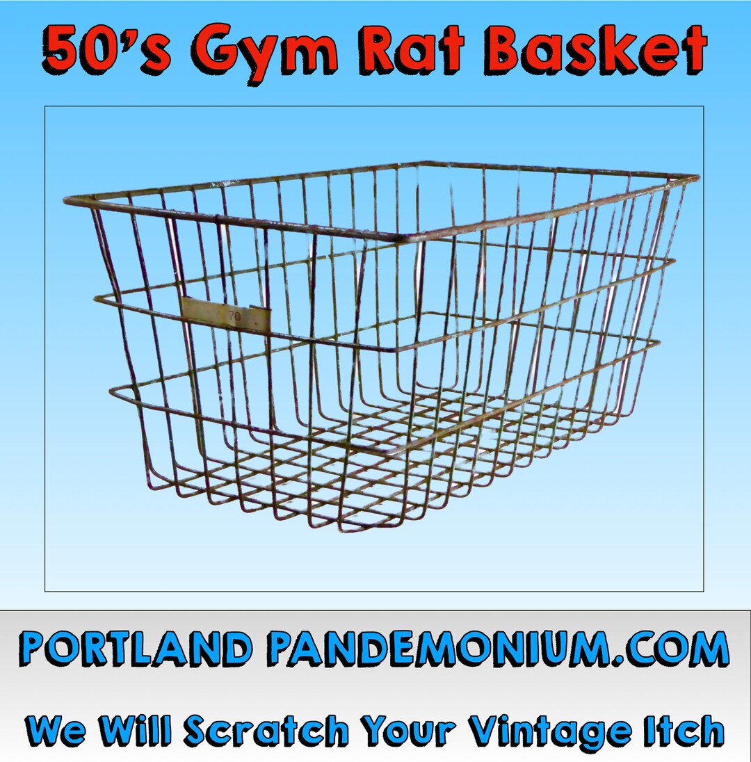 Vintage Gym Basket Mid-century Rusty Wire Industrial Artifact Shabby ...