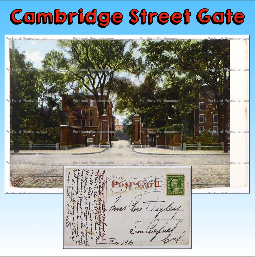 Harvard Cambridge Street Gate, Thayer Hall, Stoughton Hall, Antique ...