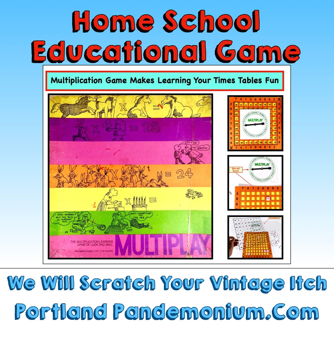 Vintage Educational Game: multiplay Multplication or times Tables ...