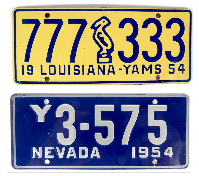 Vintage 1954 License Plates: Authentic 1/6th Size Steel - Etsy
