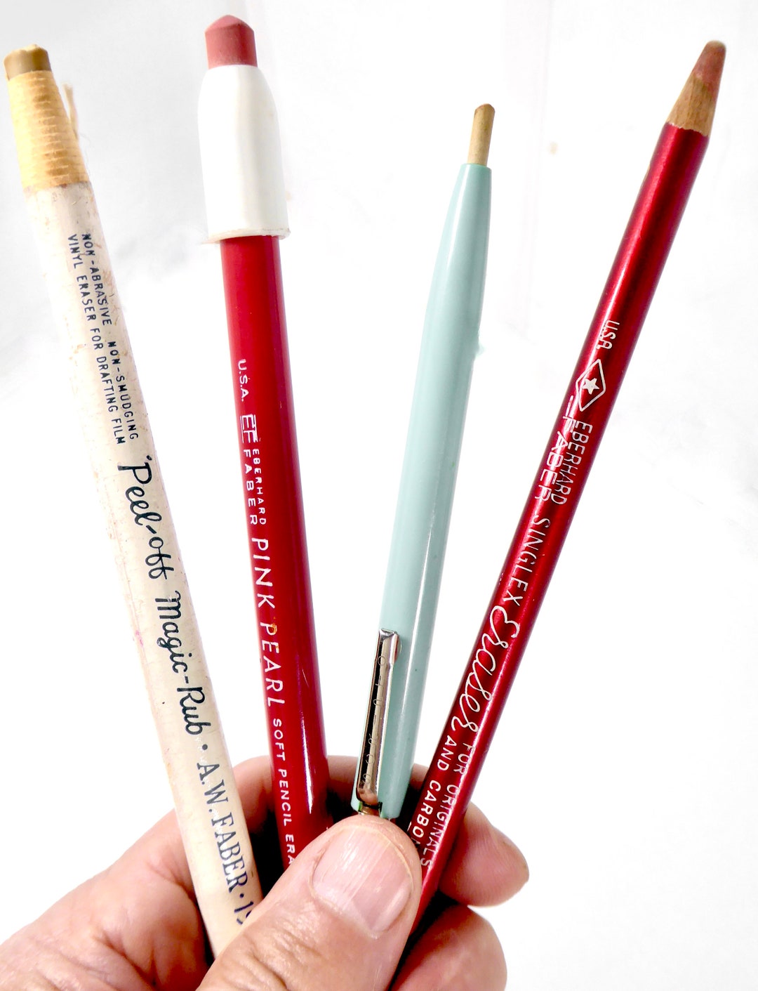 Vintage Group Stick Erasers, AW Faber Magic Rub 1960, Eberhard Faber ...