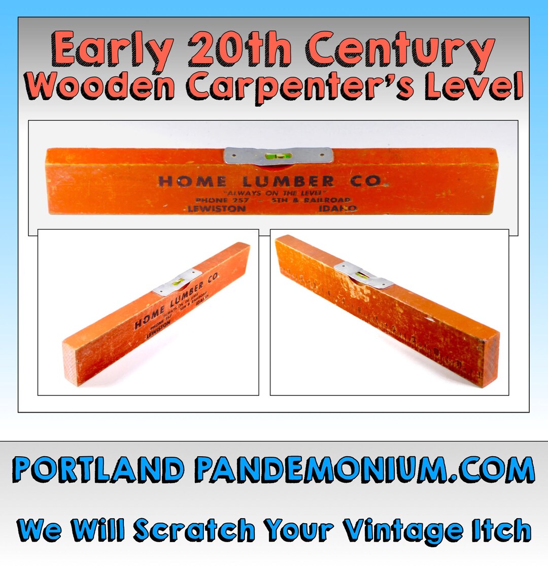 Vintage Carpenter's Level, Home Lumber Co. Lewiston Idaho, Circa Early ...
