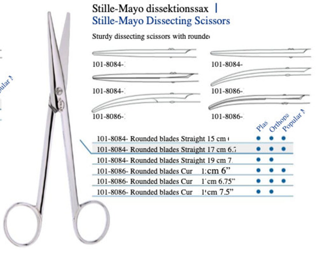 6 STILLE Surgical Dissection Scissors Vintage Swedish - Etsy