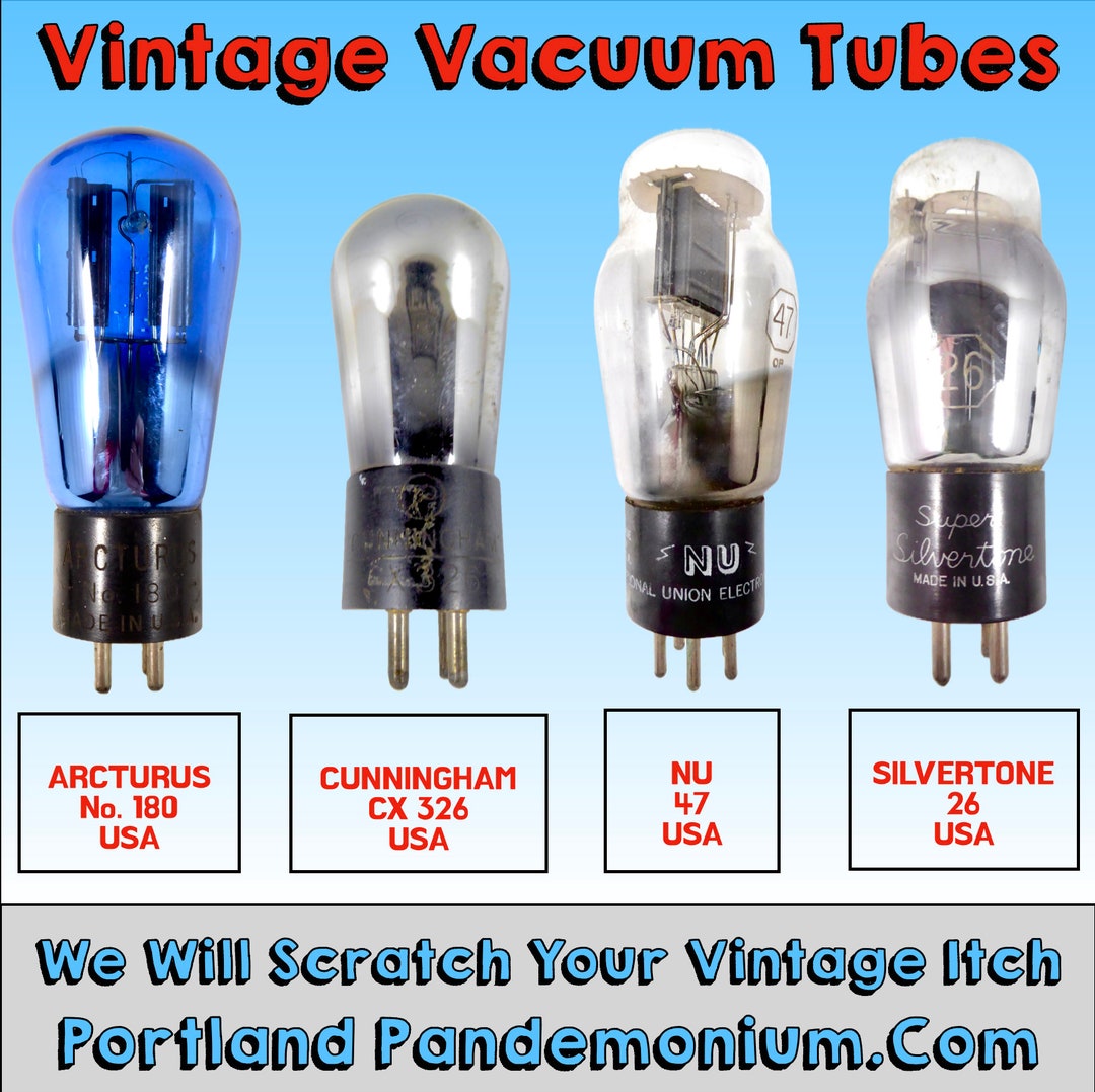 Vintage Radio & Amp Vacuum Tubes/valves, Blue Arcturus 180, Cunningham CX26, NU 47, Silvertone ...