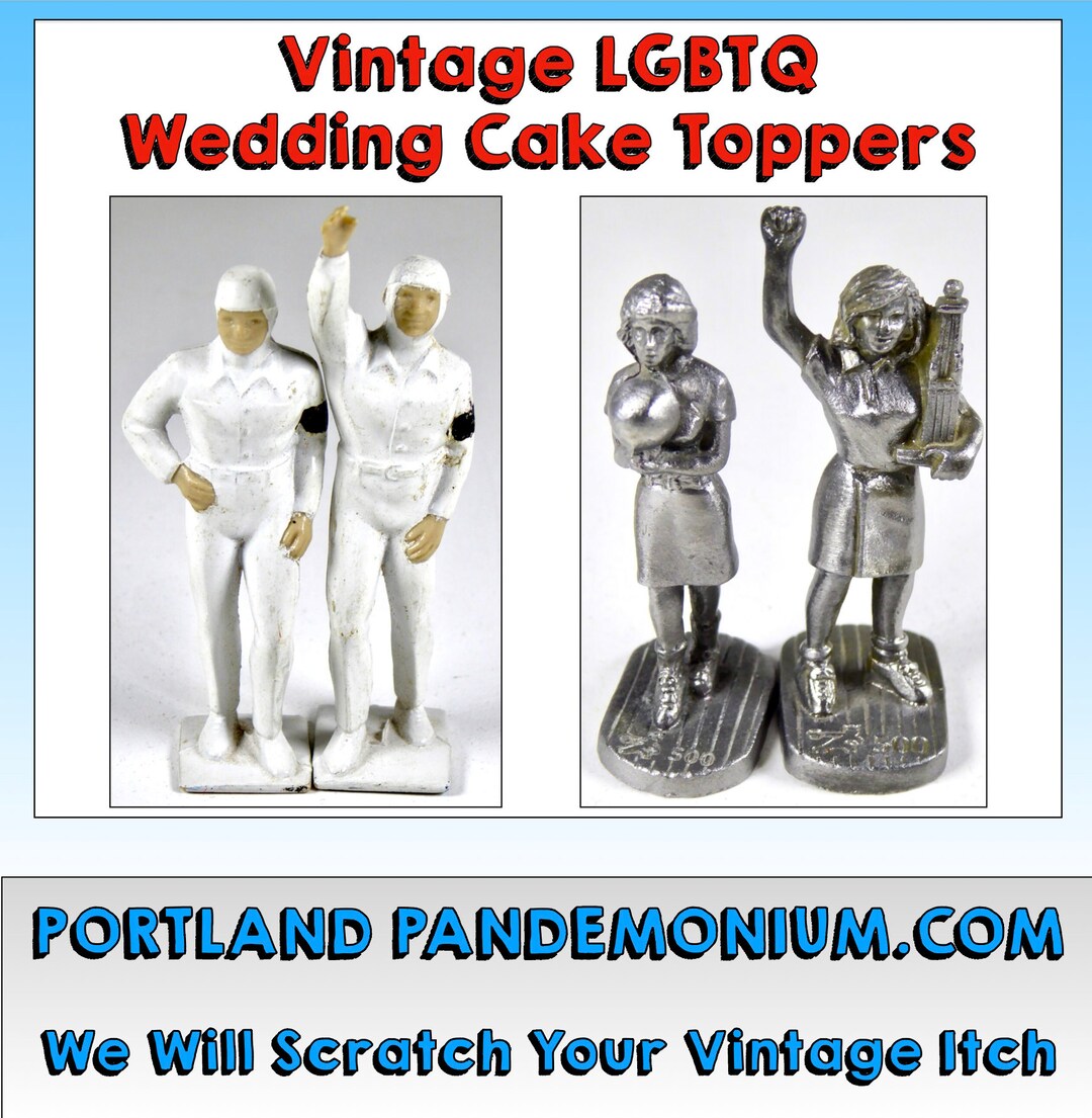 Vintage LGBTQ Wedding Cake Toppers, Non-traditional Couples, Hunks ...