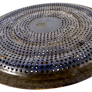 Vintage Perforated Steel Heat and Flame Diffuser, 8.5 Diameter, Red ...