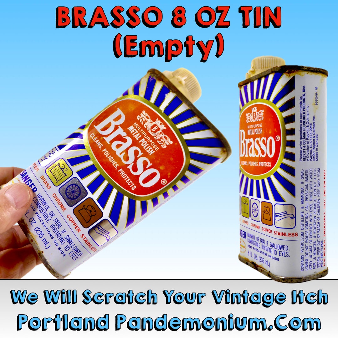 1990's BRASSO 8 Ounce Tin Can empty, Classic N. American Formula, Made ...
