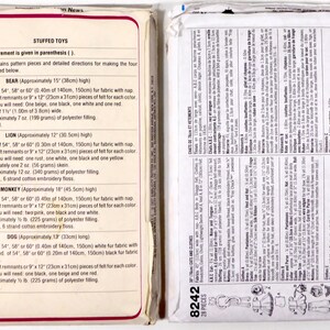 Plush Animal Sewing Patterns, Kitty Cat Dress-up, Monkey, Lion, Teddy ...