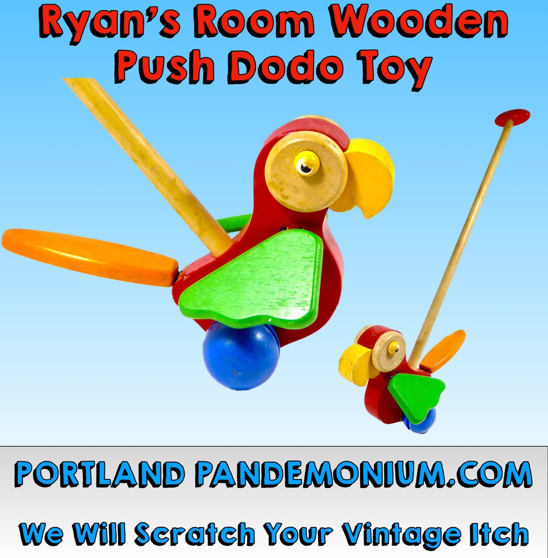 Vintage Ryan's Room (small World Toys) Wooden Push Dodo Toy, Flapping ...