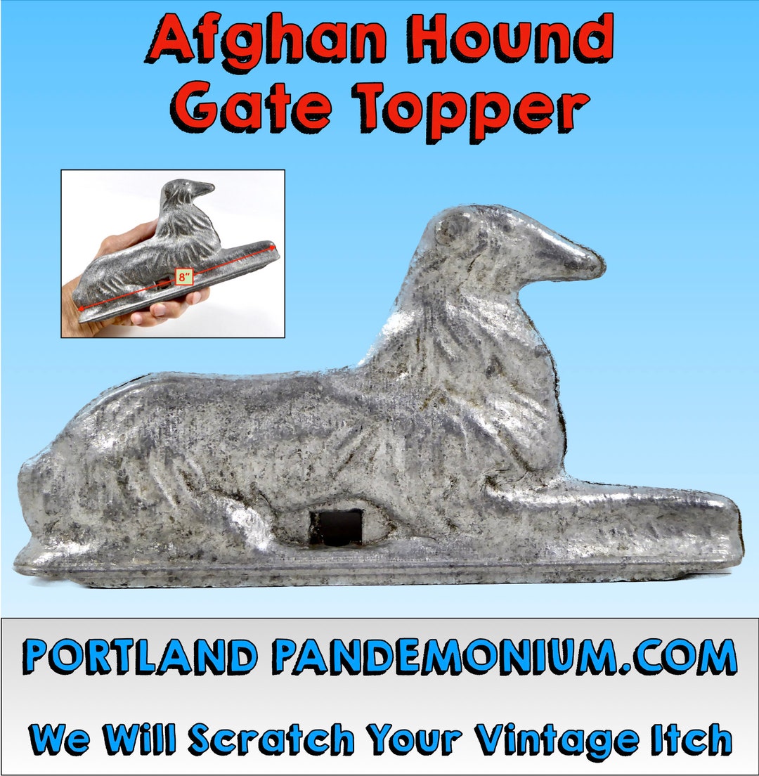 Vintage Afghan Hound Metal Gate Topper, Classic At-rest Pose ...