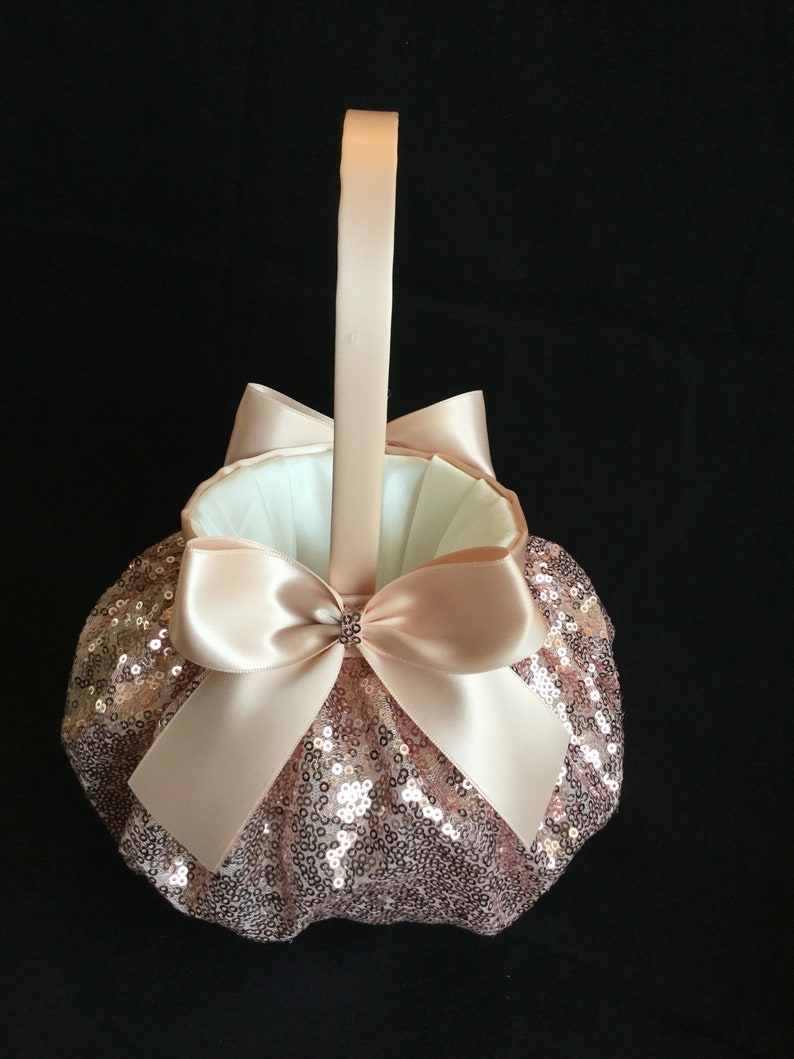 Rose Gold Flower Girl Basket Burgundy Flower Girl Basket - Etsy
